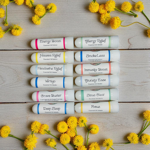 AROMATHERAPY INHALERS-SET OF 6, Natural Essential Oil Inhalers, Nasal ...