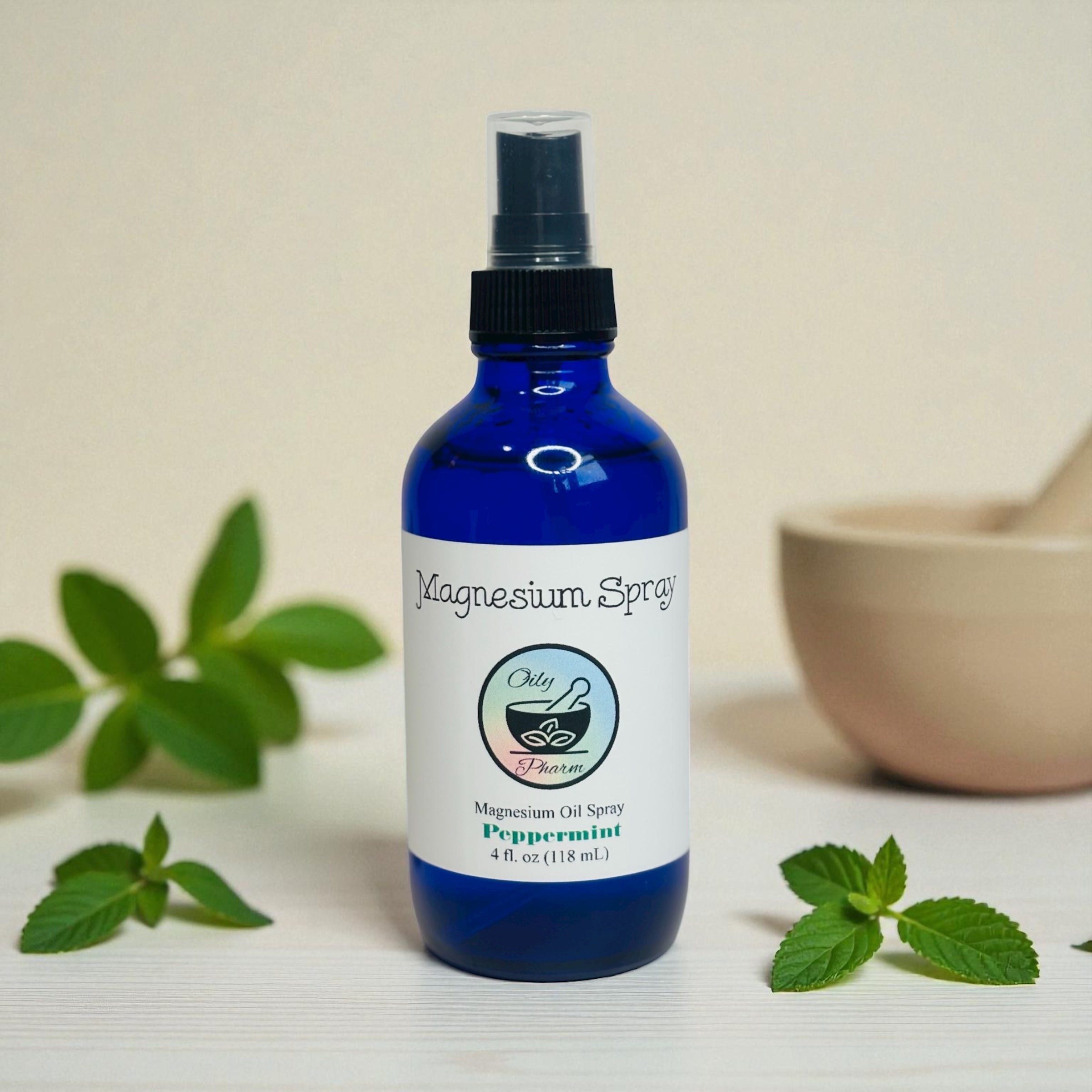 PEPPERMINT MAGNESIUM OIL SPRAY-Muscle Cramp Relief, Extra Strength, Re ...